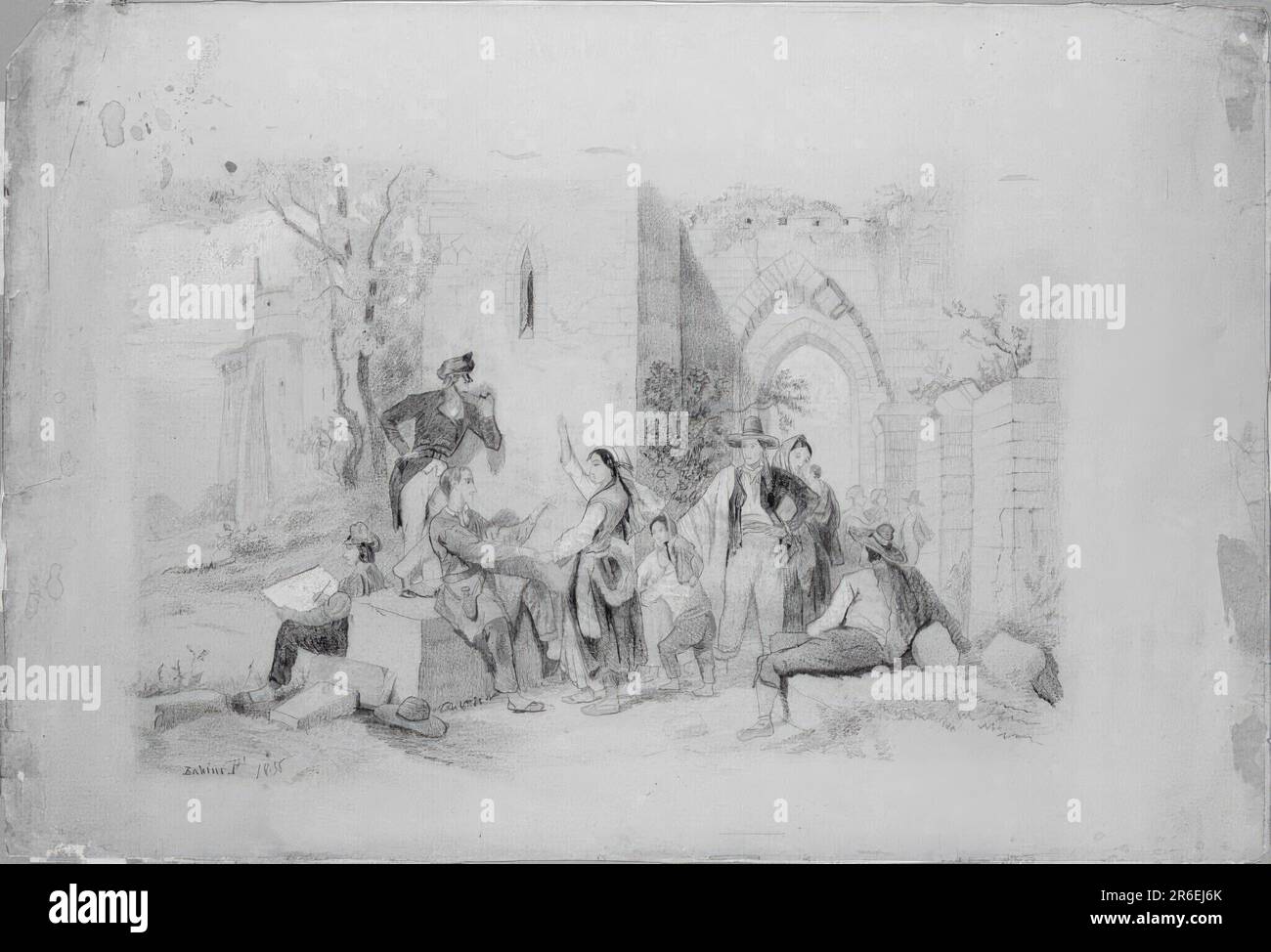 (Untitled) (Spanish Scene). Date: 1858. Pencil am Pencil and ink on ...