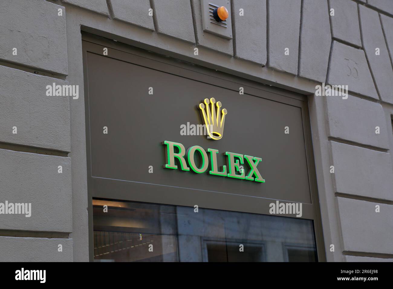 Via dei Condotti, luxury shopping windows in Rome, Italy Stock Photo ...