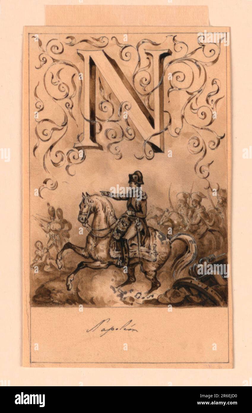 Letter above, flanked by intertwining rinceau. Napoléon Bonaparte is ...