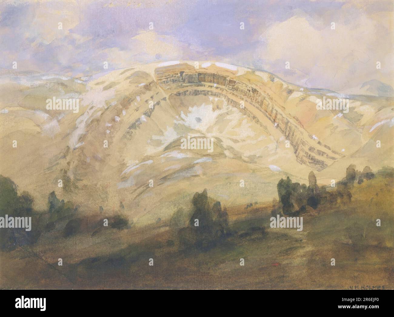 Folded Strata, a Great Geological Arch, Colorado. watercolor and pencil ...