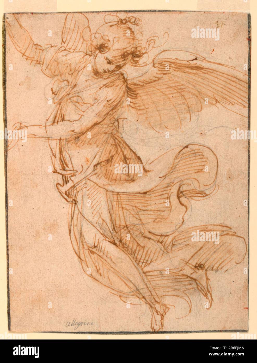 Angel. Red crayon on paper. Date: 1630-1660. Museum: Cooper Hewitt ...