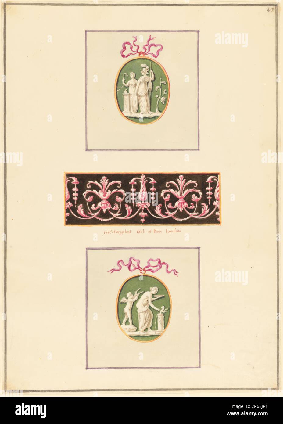 Ornament Design. Date: 1776. Pen and ink, brush and watercolor, gouache ...