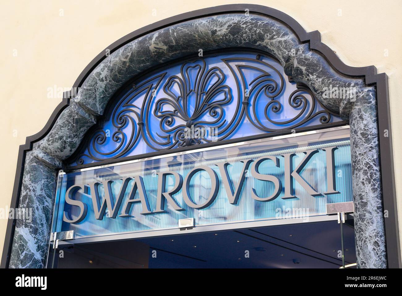 Via dei Condotti, luxury shopping windows in Rome, Italy Stock Photo ...