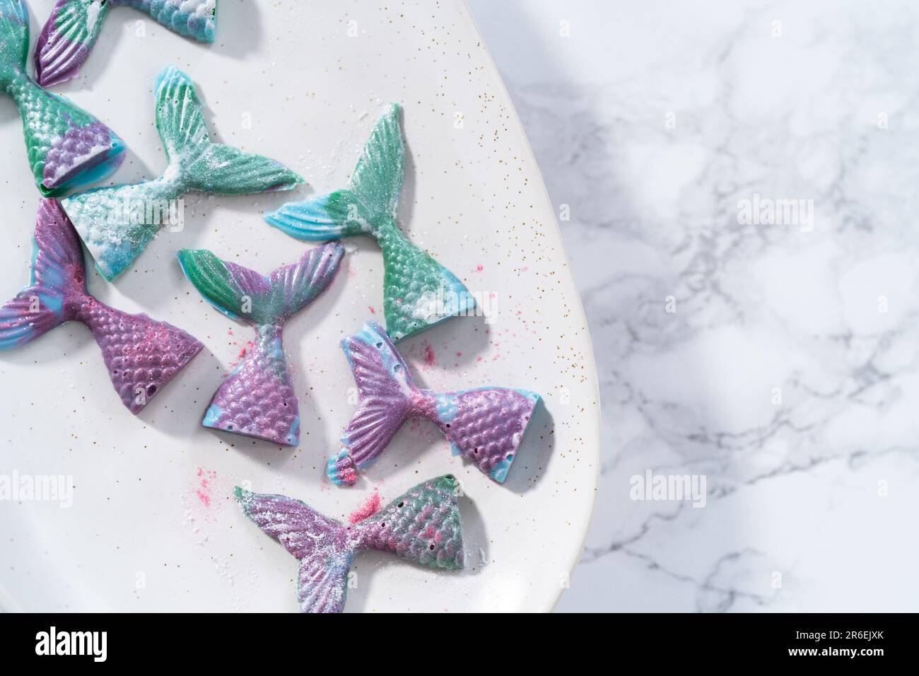 Chocolate mermaid tails Stock Photo - Alamy