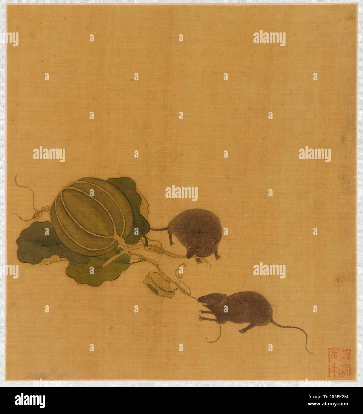 Two mice and a melon vine. Date: 18th century. Origin: China. Period ...