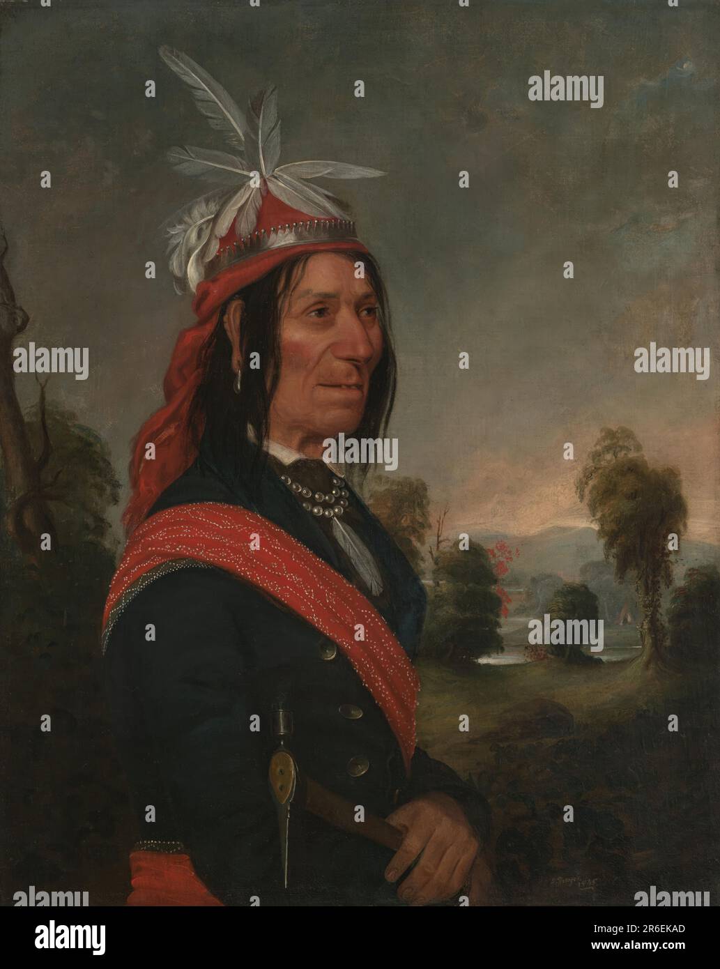 Portrait of Ossahinta, Chief of the Onondaga Nation. Date: 1845. oil on ...