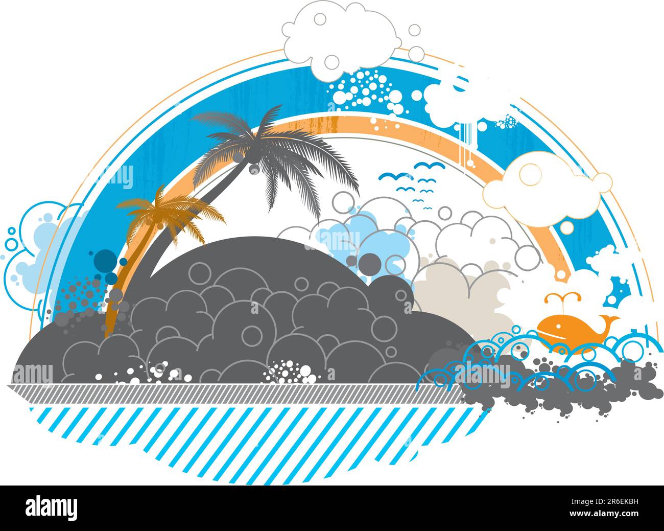 Seaside rainbow Stock Vector Images - Alamy