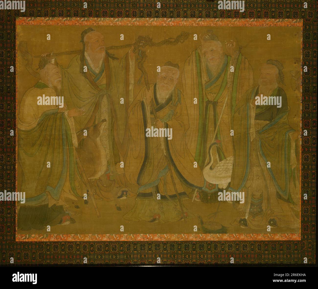 The Five Ancients. Origin: China. Period: Ming dynasty. Ink and color ...