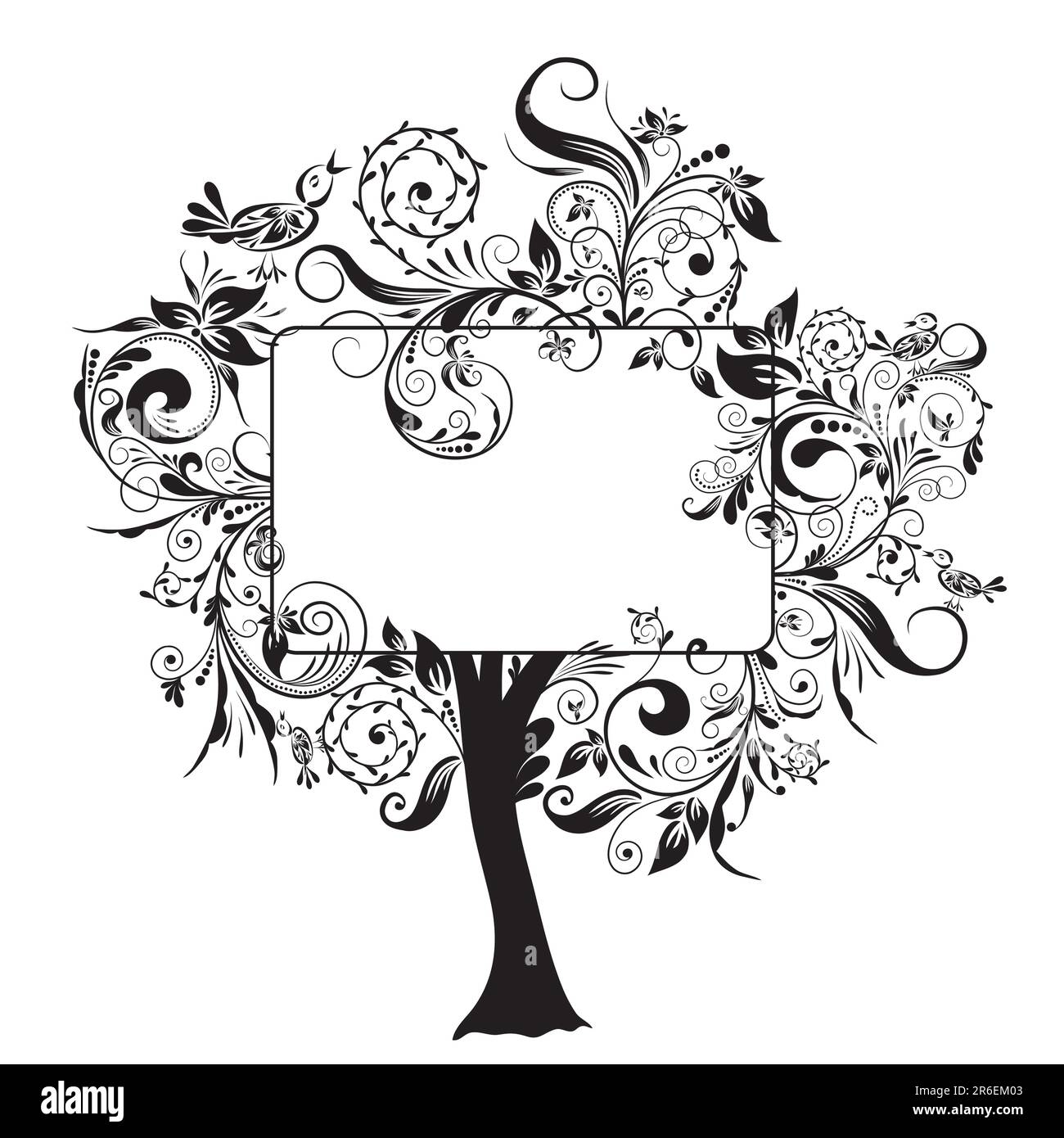 Decorative floral tree, vector illustration Stock Vector Image & Art ...