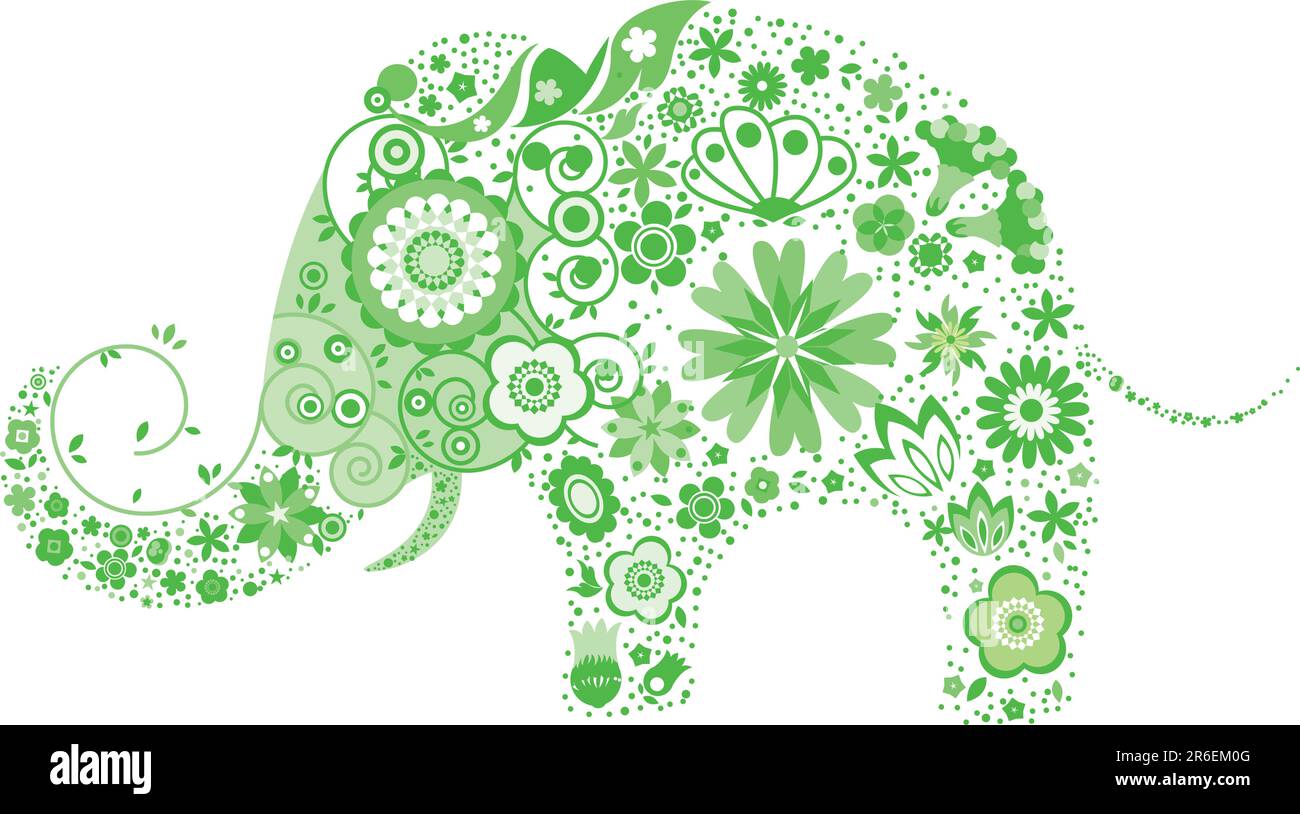 fashion floral elephant pattern design Stock Vector Image & Art - Alamy