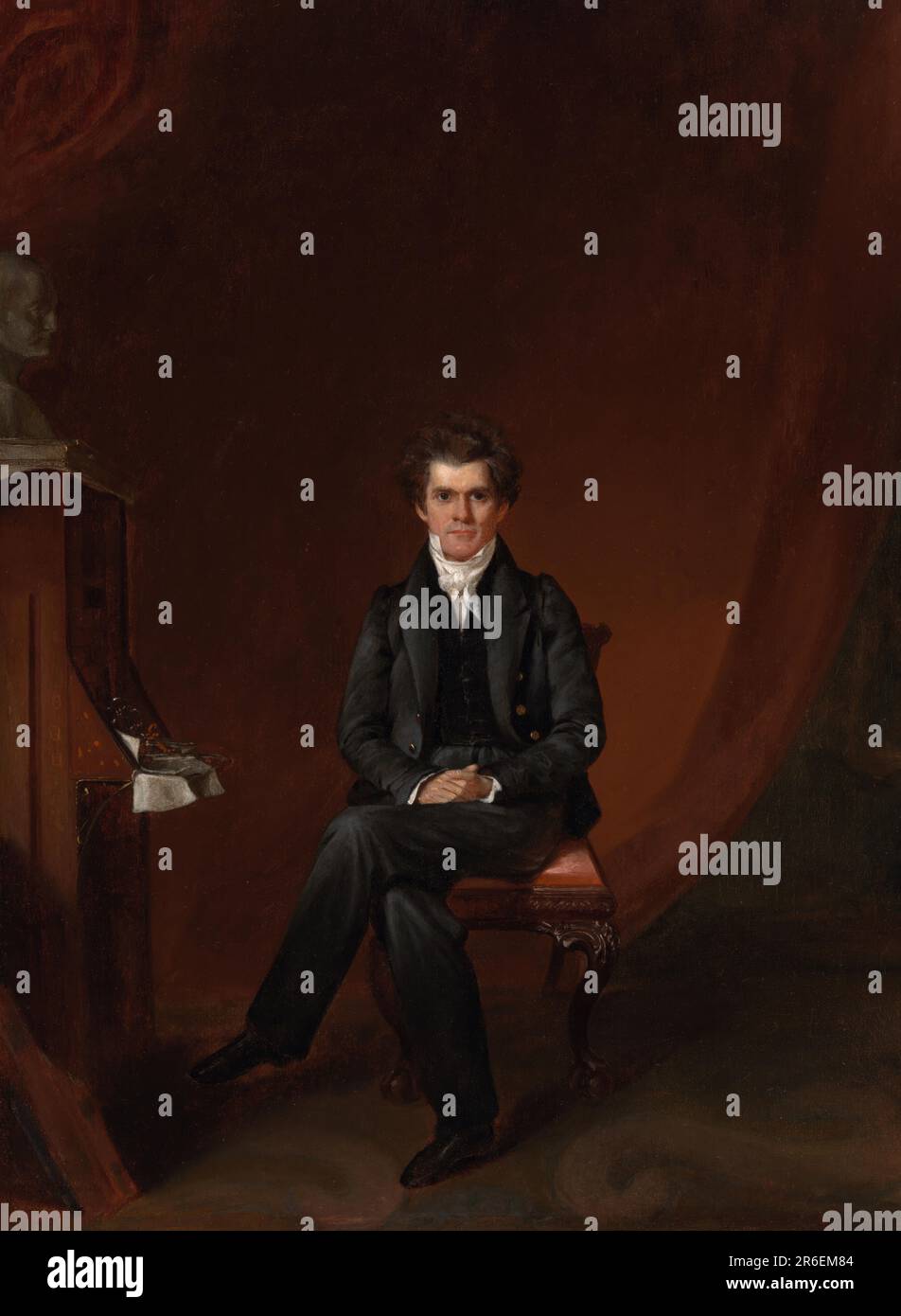 John Caldwell Calhoun. Oil on wood panel. Date: c. 1832. Museum: NATIONAL PORTRAIT GALLERY Stock ...