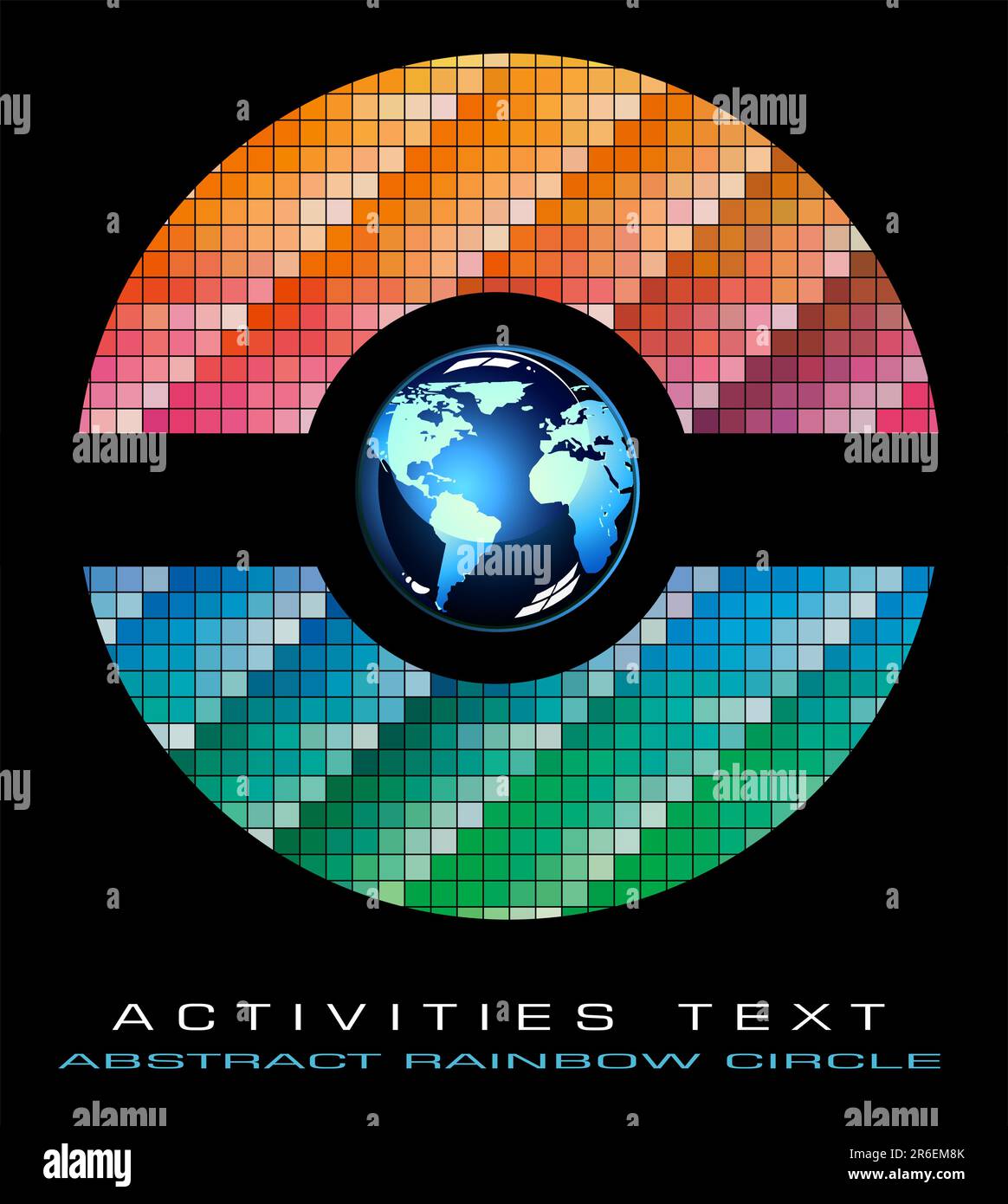 Abstract Rainbow Business Card with Earth Icon Element Stock Vector ...