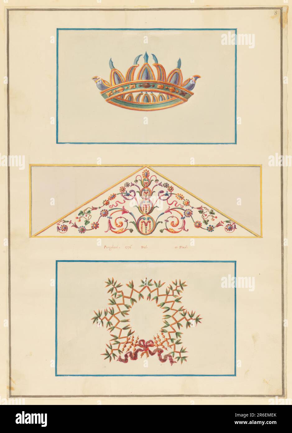 Ornament Design, Triangular Arabesque Panel between Roman Naval and ...
