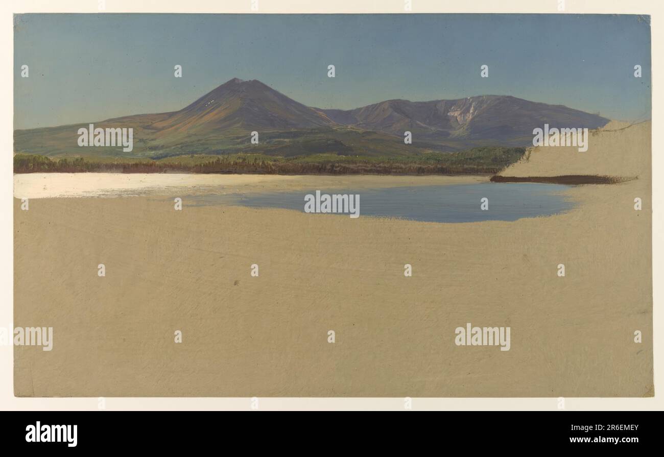 Horizontal view of Mounts Katahdin and Turner shown from Katahdin Lake ...