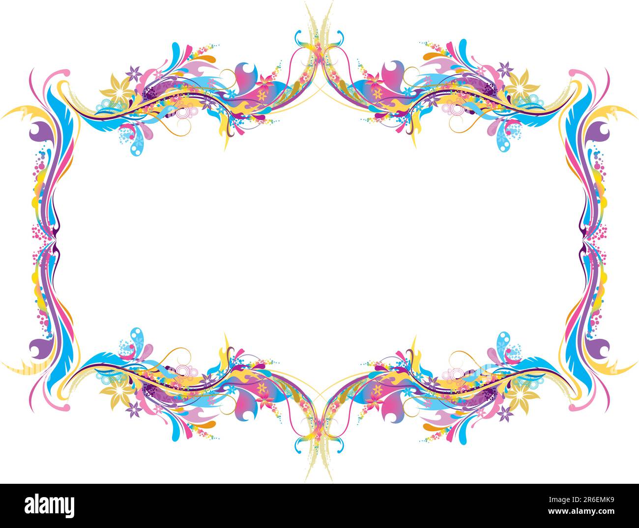 Colorful floral frame pattern design background Stock Vector Image ...