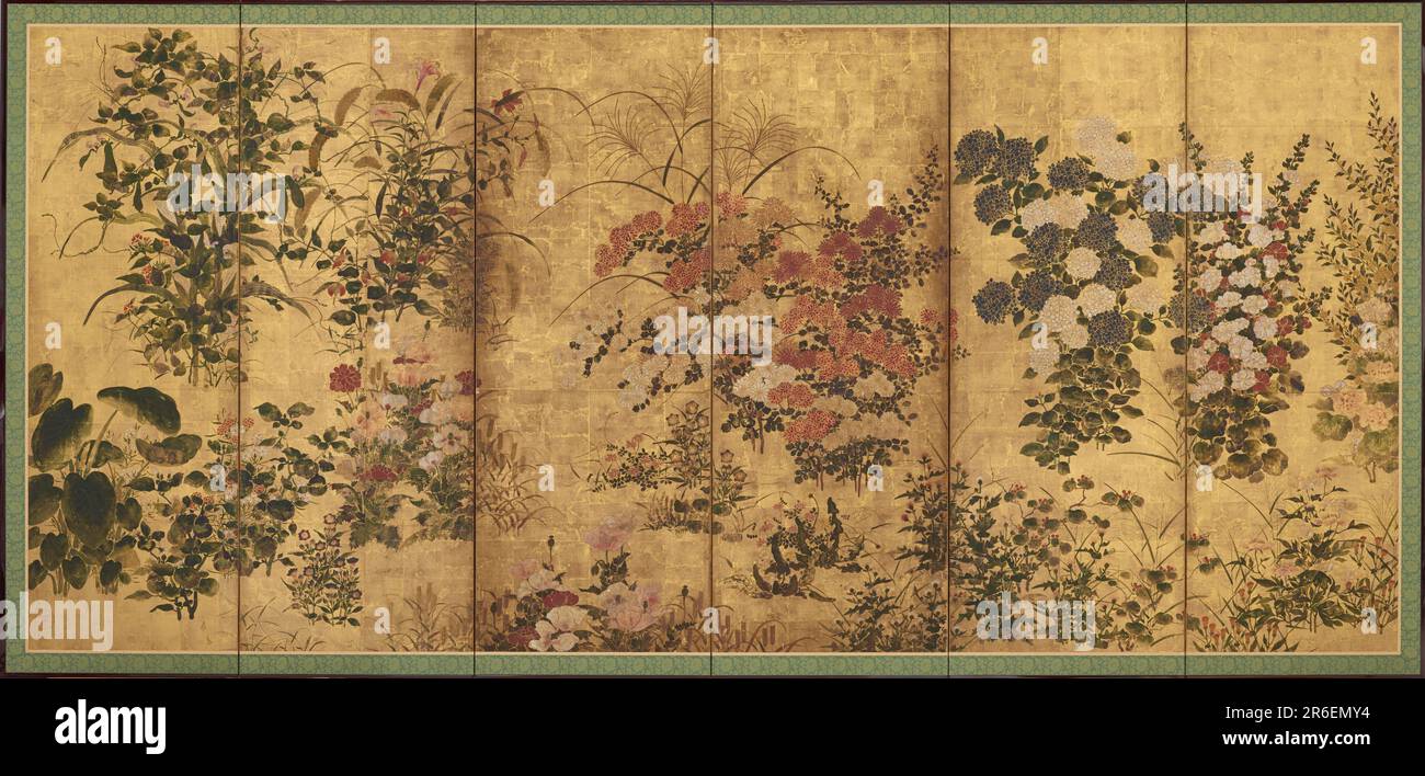 Summer and autumn flowers. Date: 17th century. Origin: Japan. Period ...