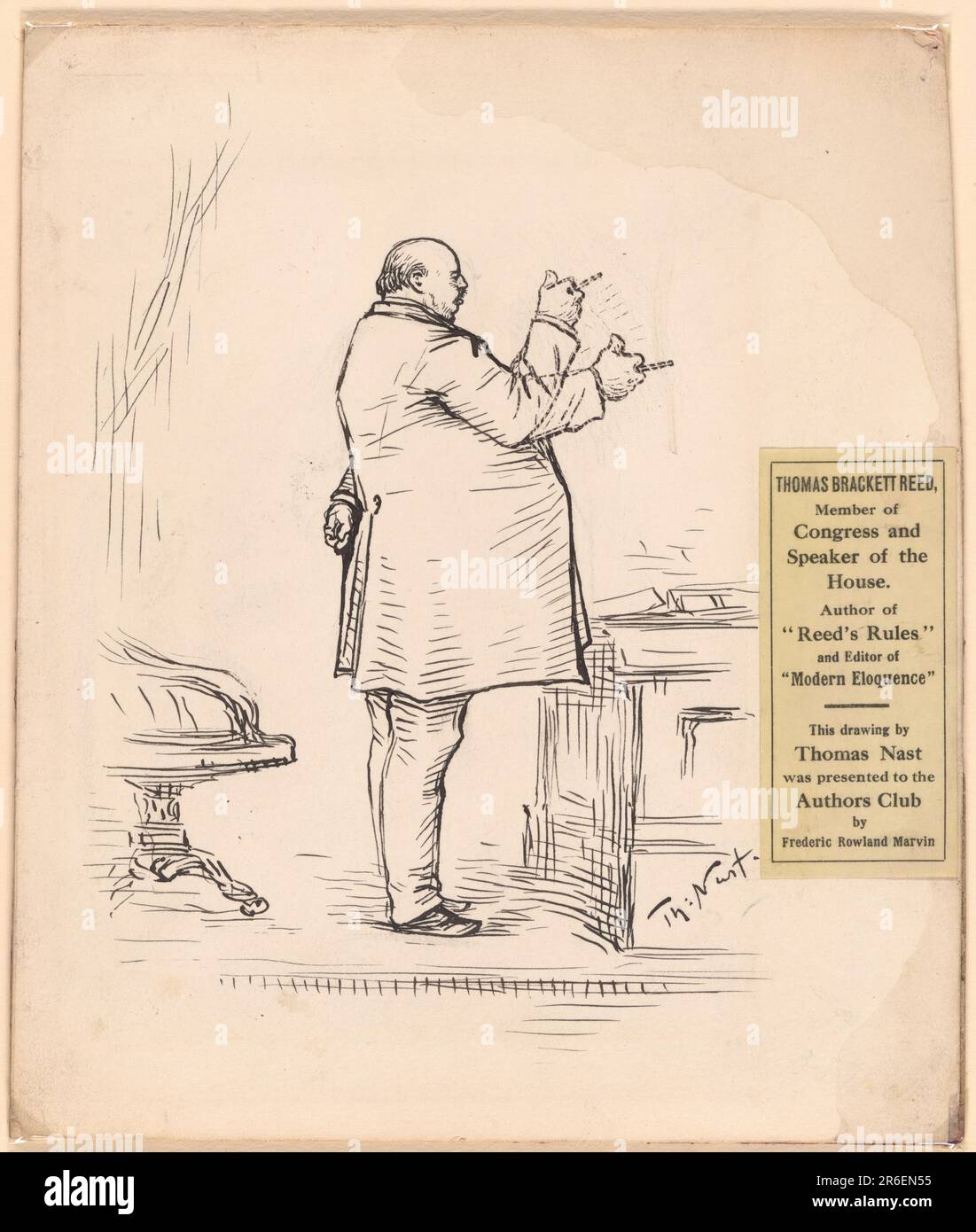 Thomas Brackett Reed. ink on paper. Date: mid 19th-early 20th century ...