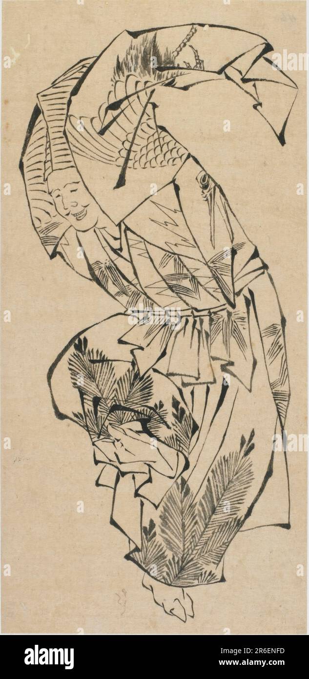 Male dancer, Manzai. ink on paper. Origin: Japan. Period: Edo period ...