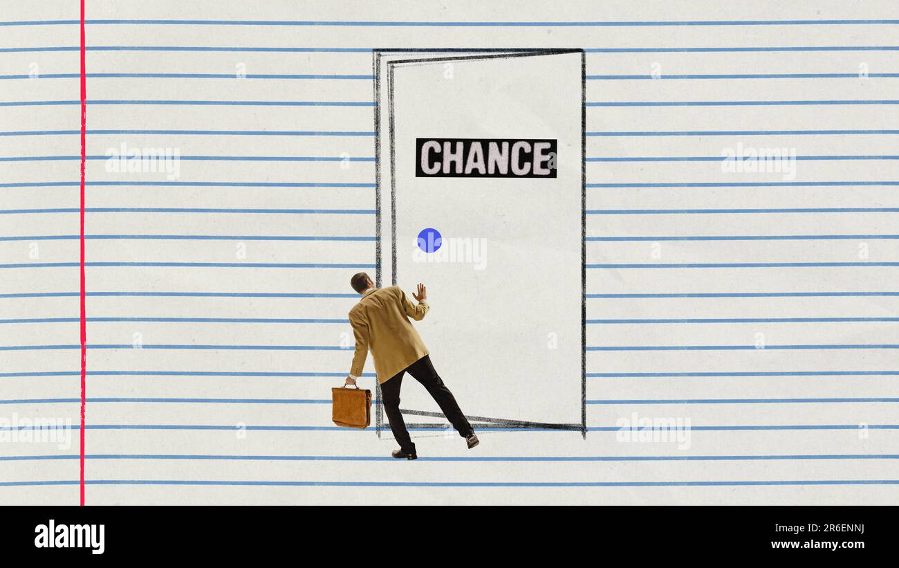 Employee, man looking forward to new job, new chance for professional ...