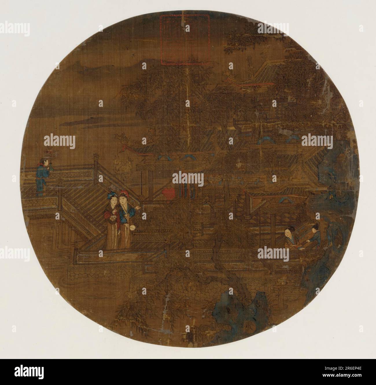 Pavilions and people. Origin: China. Date: 1368-1644. Period: Ming ...