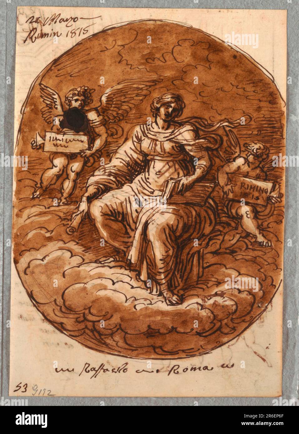 Personification of Theology, After Raphael. Date: 1815. Pen and brown ...