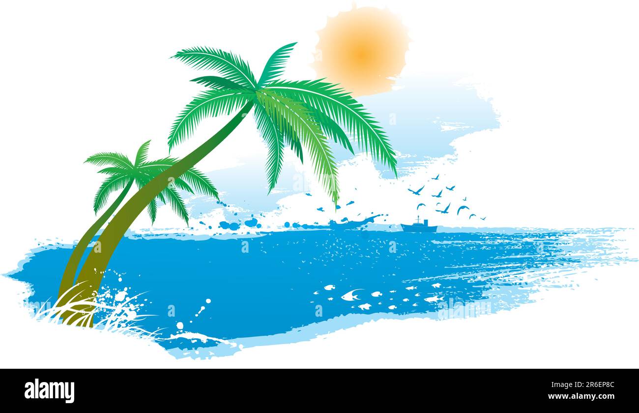 Seaside scene scenery Stock Vector Images - Alamy