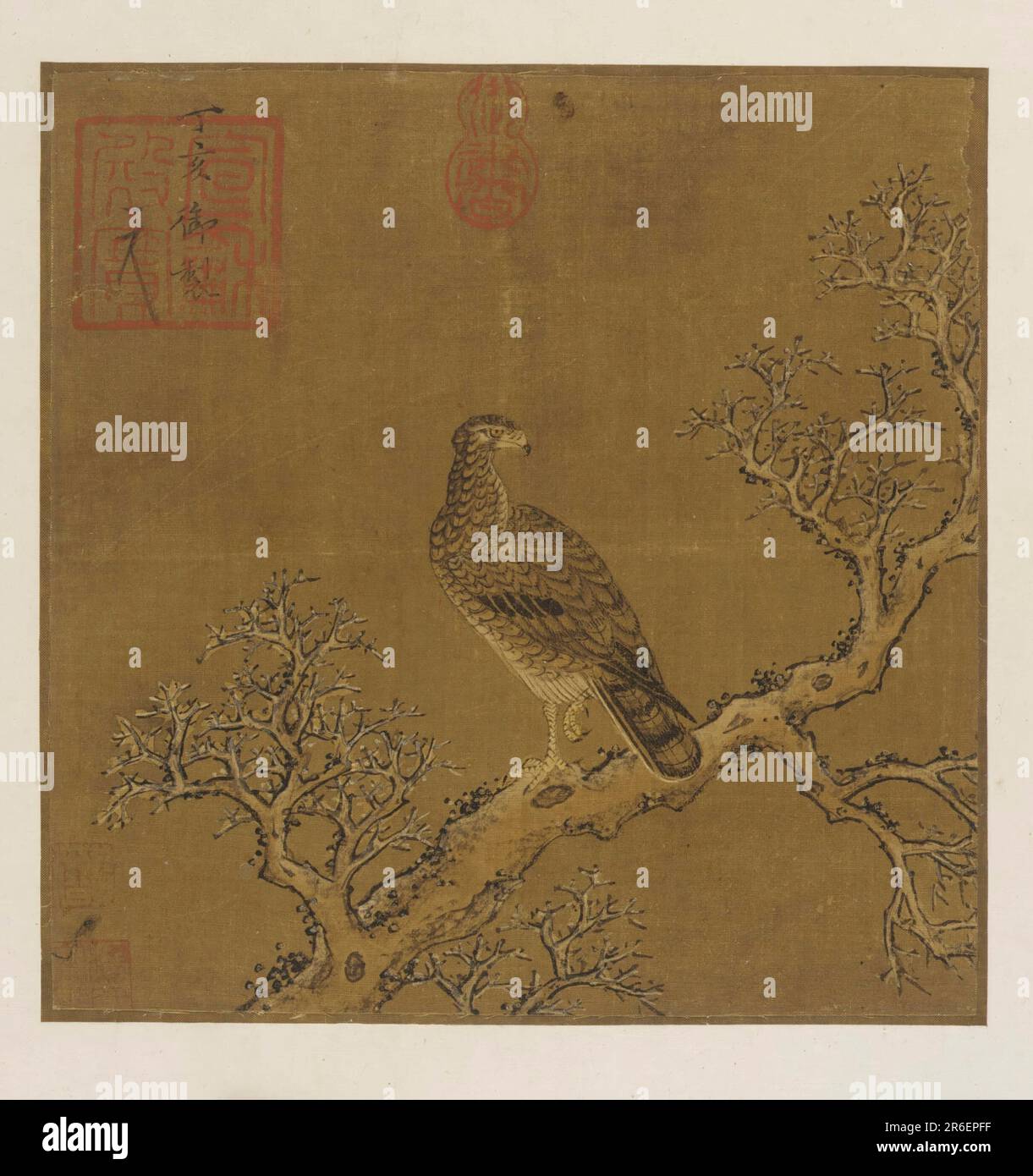 An eagle on a branch. Date: 18th century. Origin: China. Period: Qing ...