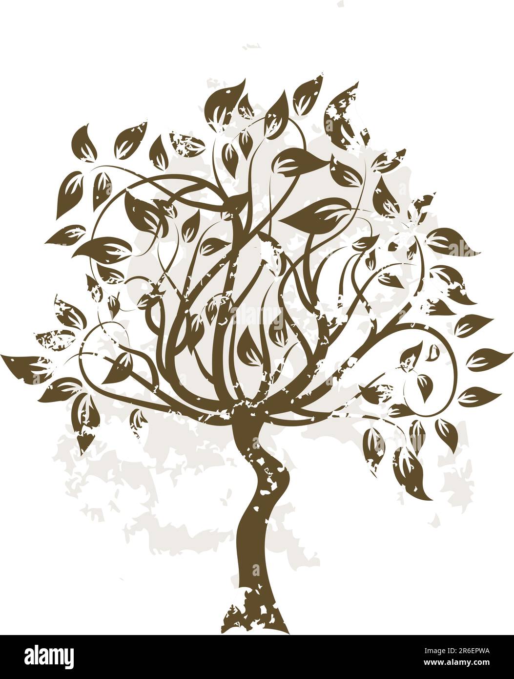 Decorative grunge tree, vector illustration Stock Vector Image & Art - Alamy