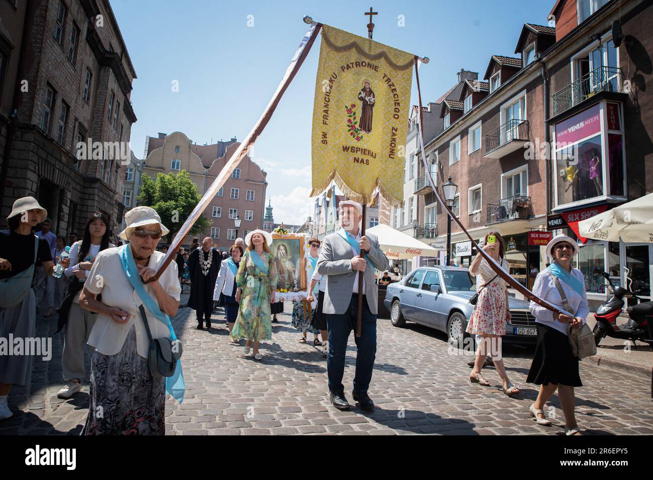Gdansk, Poland. 09th June, 2023. A procession passes through the ...