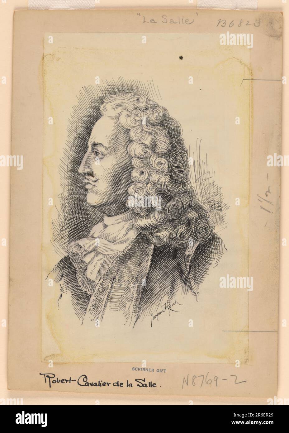 Robert Cavelier Sieur De La Salle. ink on paper. Date: c. 1899-1920 ...