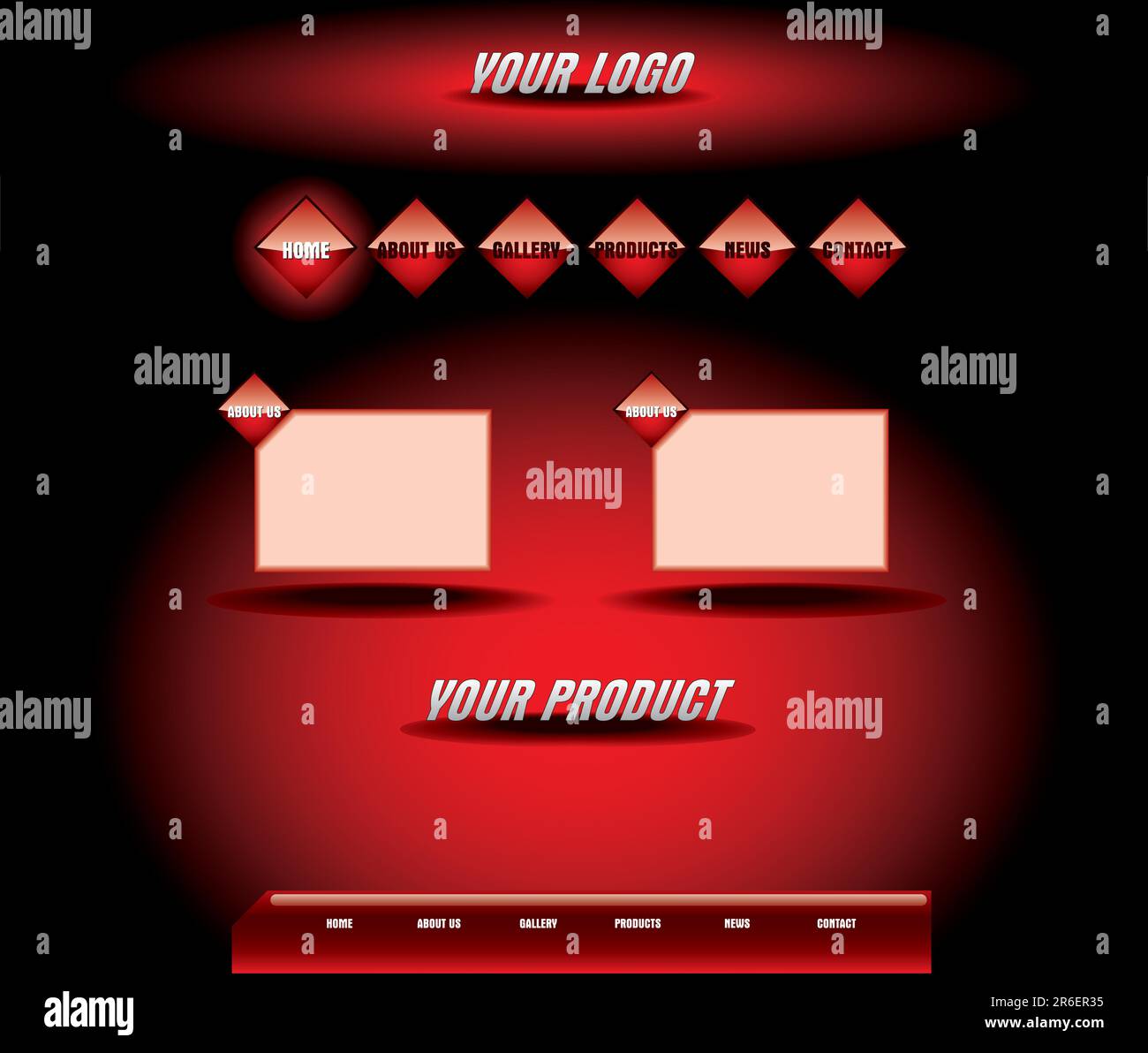 Website red glossy rhombic template Stock Vector Image & Art - Alamy