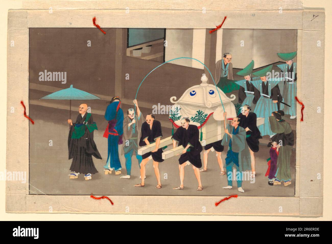 From a series of sixteen scenes of the death and burial of a man in ...