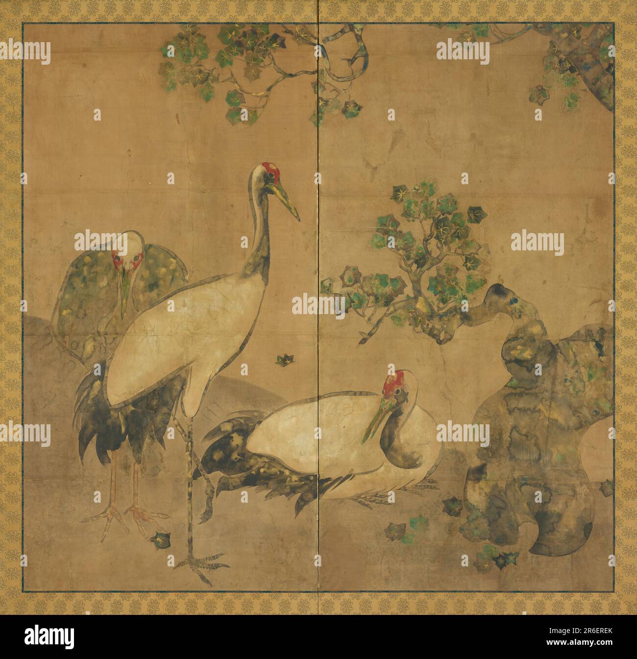 Three cranes under a tree. Origin: Japan. Period: Edo period. Date ...