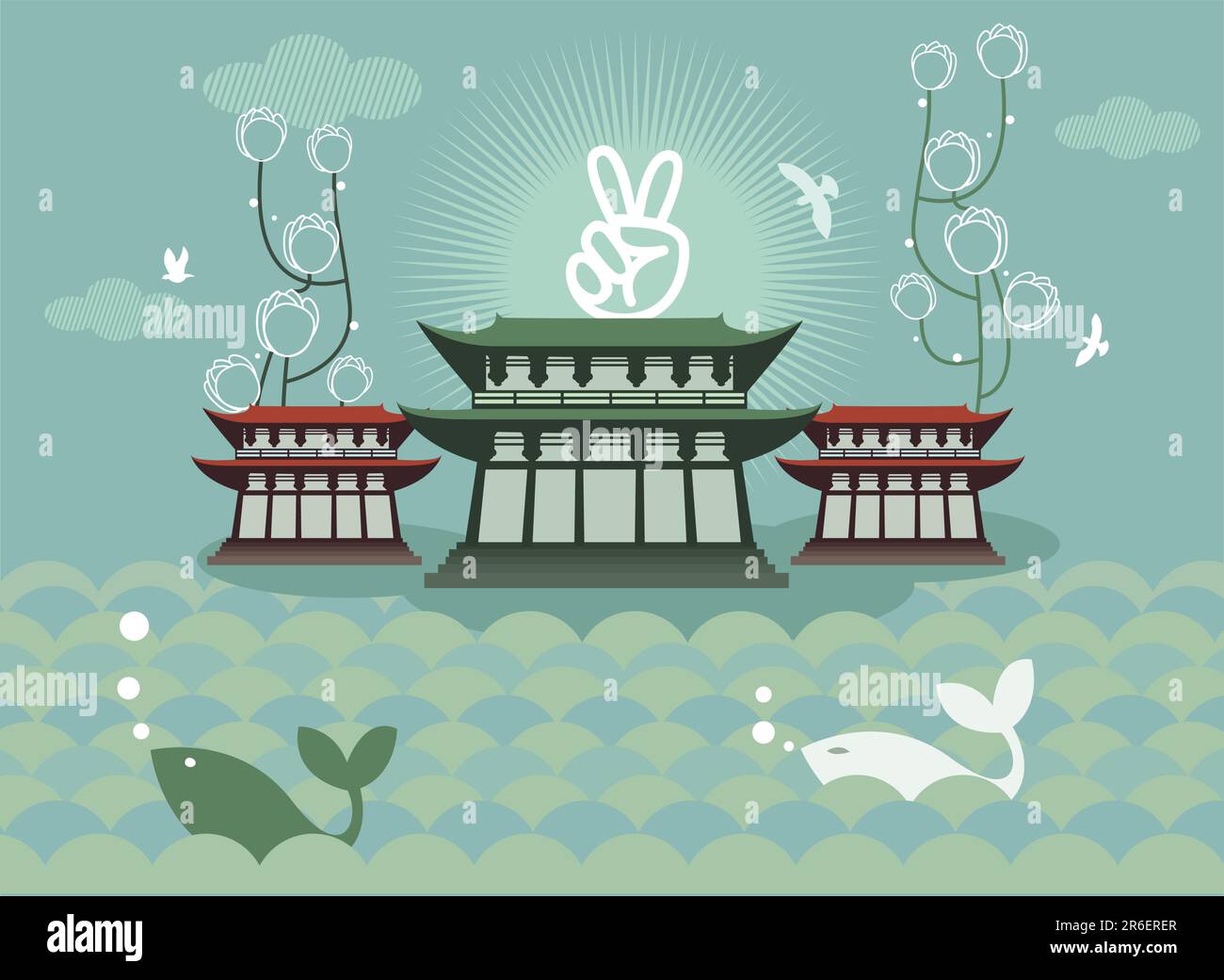 Illustration of temples Stock Vector Images - Alamy