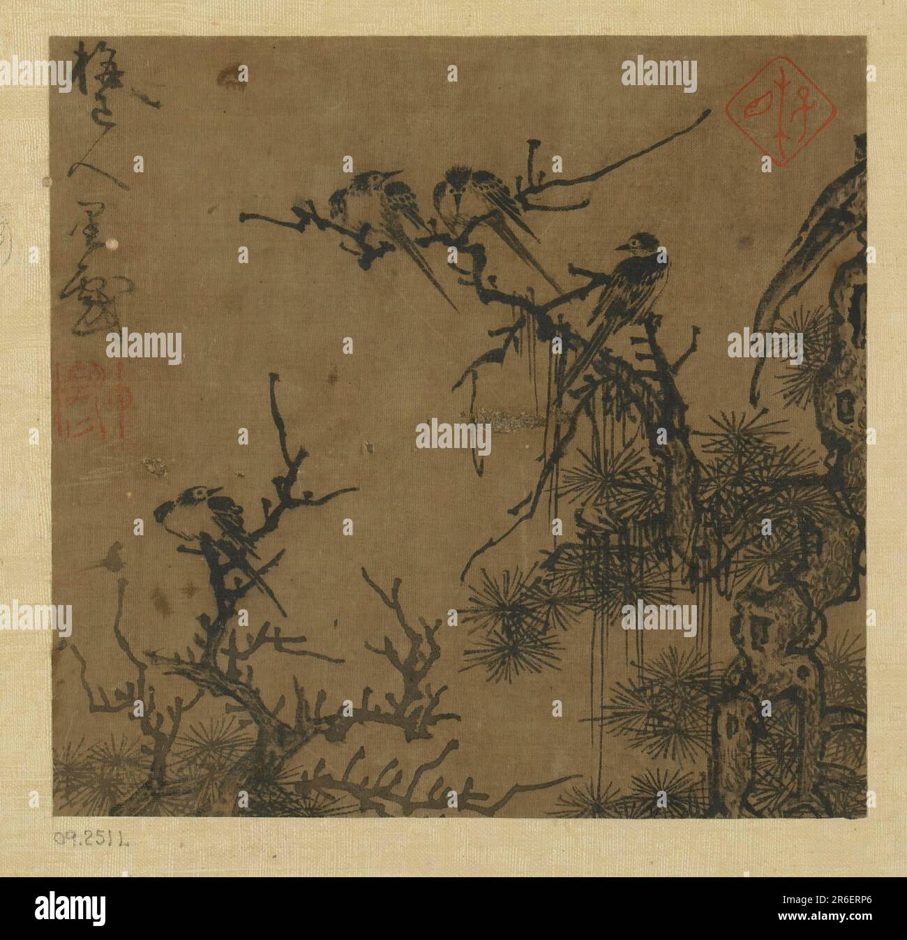 Birds and pines. Origin: China. Date: 1368-1644. Period: Possibly Ming ...