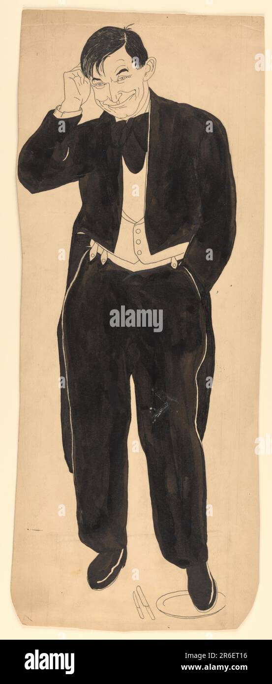 Will Rogers. Date: c. 1923. Black ink over graphite pencil on thin card ...