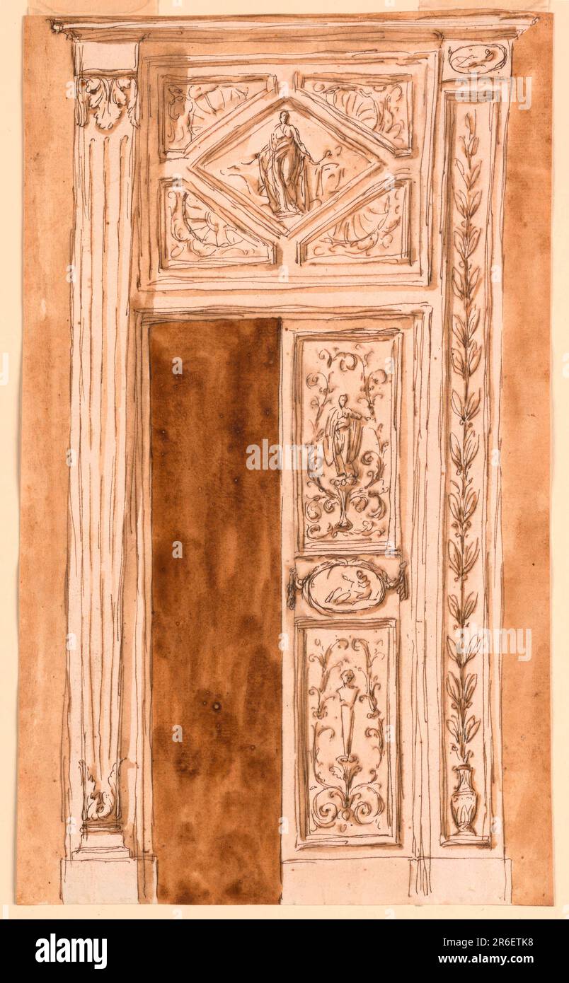 With the right door folding. It has above and below a high rectangular ...