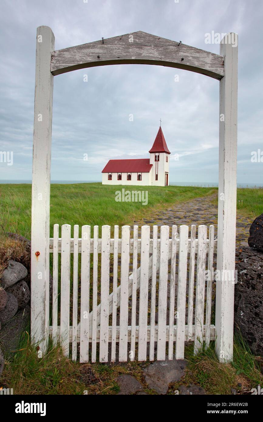 Church, Hellnar, near Arnarstapi, Snaefellsnes Peninsula, Snaefellsnes ...