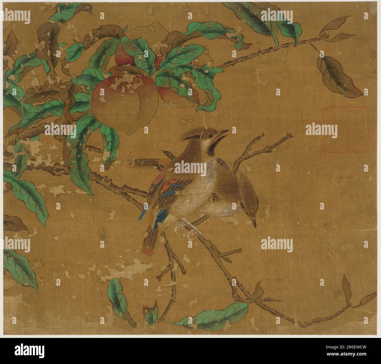 Birds and peaches. Origin: China. Date: 1368-1644. Period: Ming dynasty ...