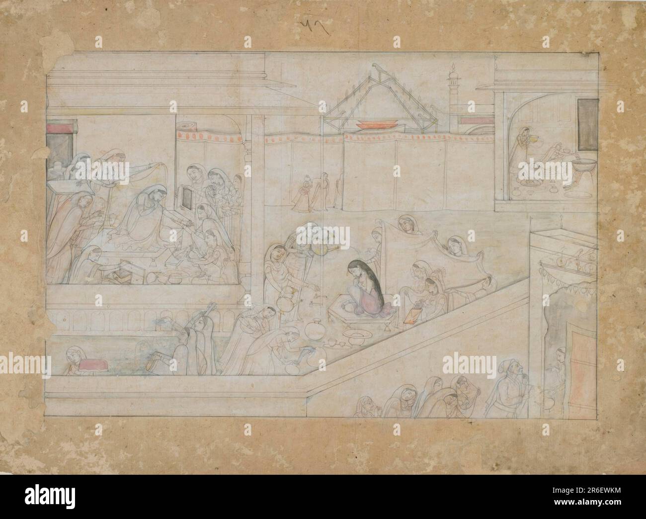 Wedding Preparations: folio from a Nala-Damayanti series. Date: 1775 ...