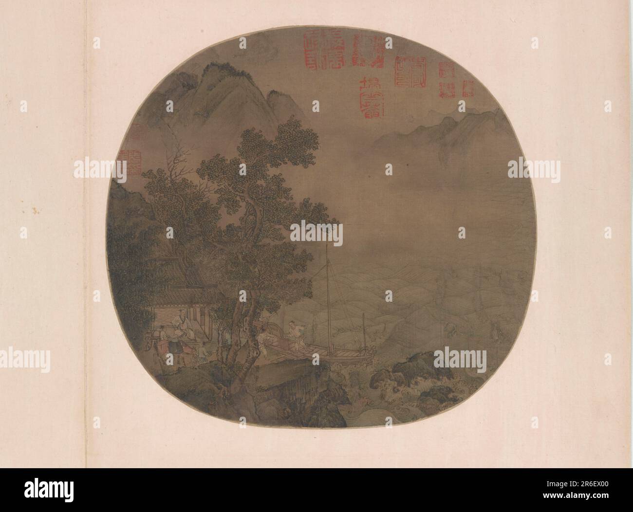 Waiting in a Pavilion for a Boat. Origin: China. Period: Ming dynasty ...