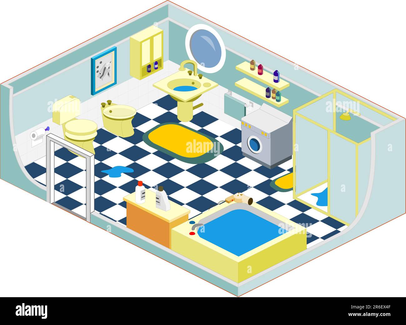 Furniture and objects generally used in a bathroom Stock Vector Image ...