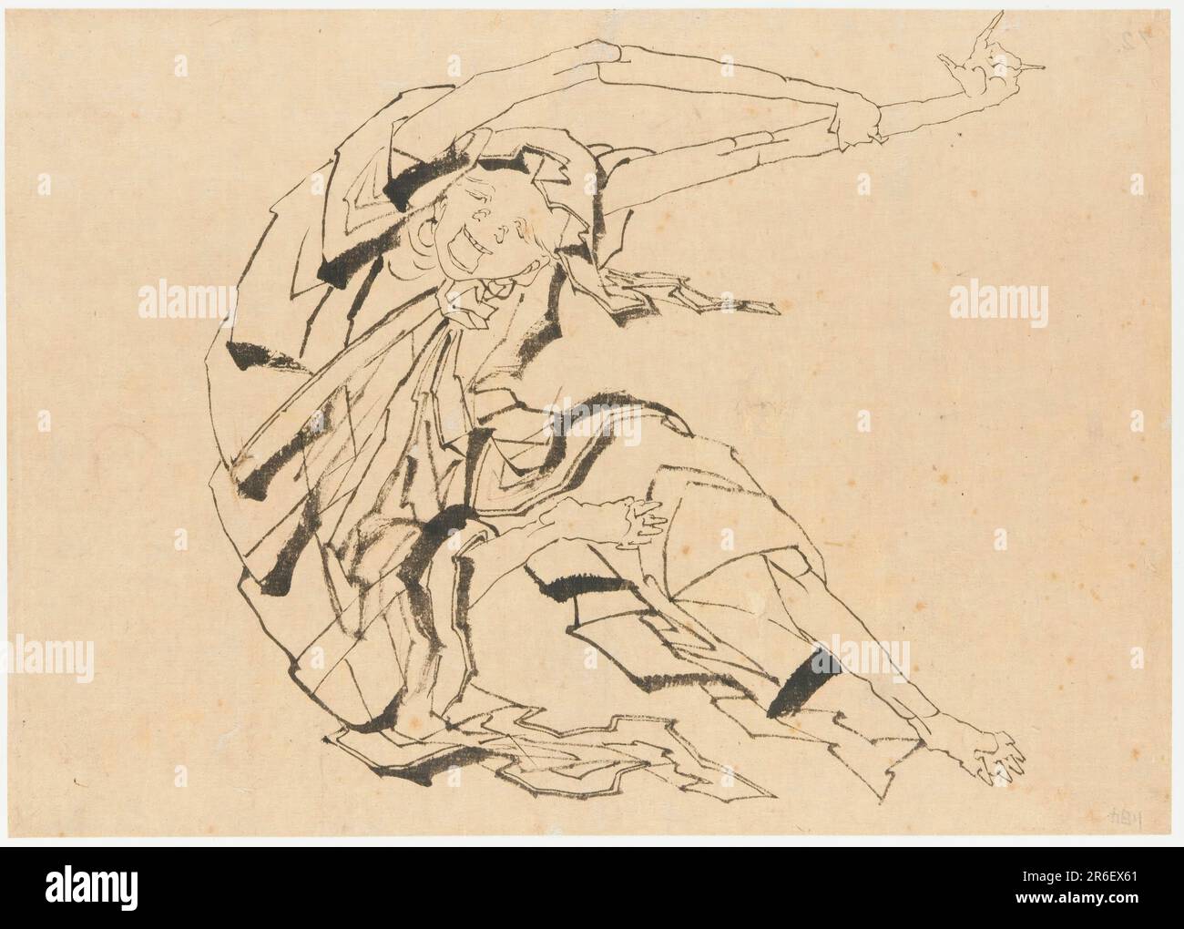 Long-armed man stretching. ink on paper. Date: 19th century. Origin ...