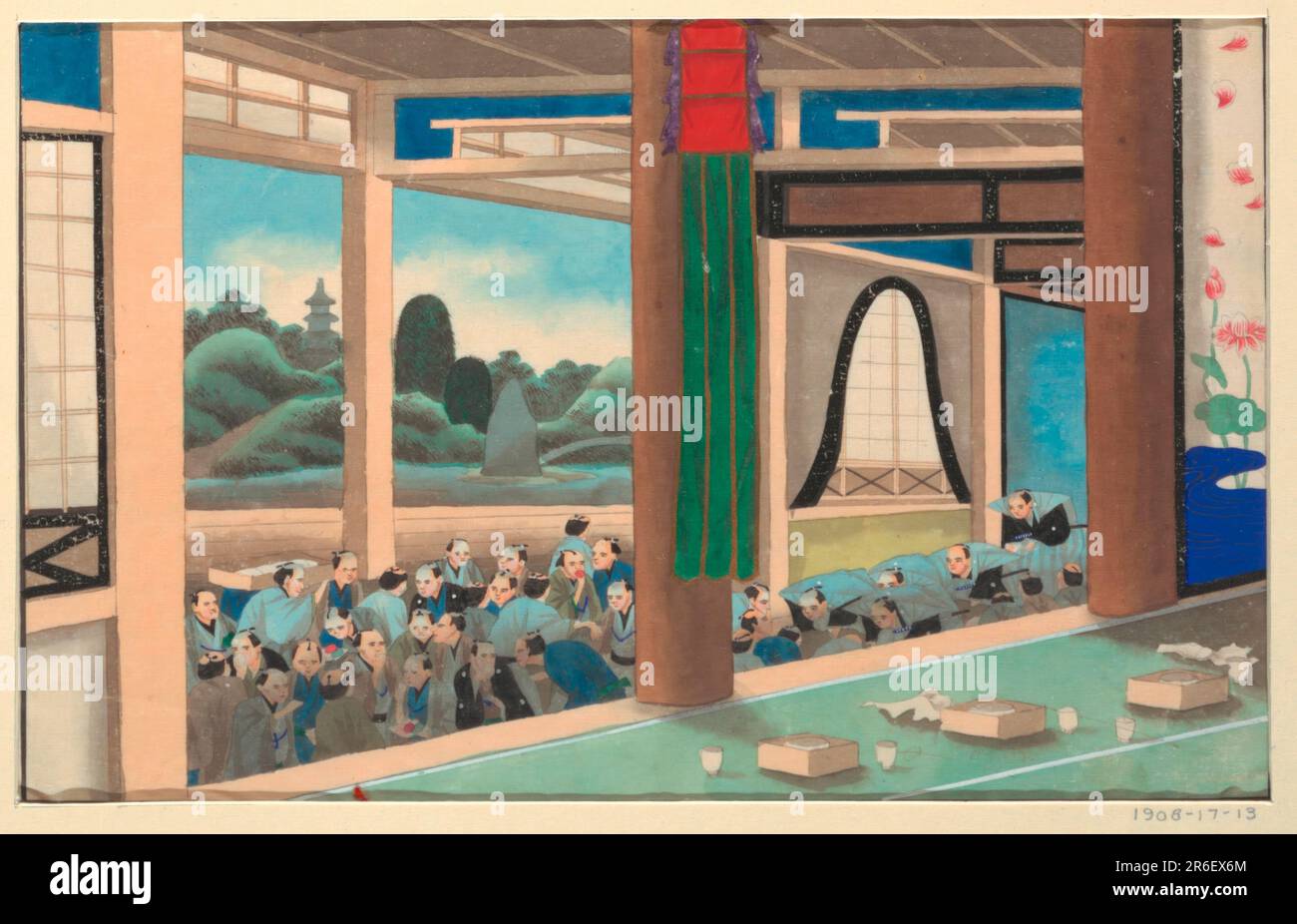 From a series of sixteen scenes of the death and burial of a man in ...