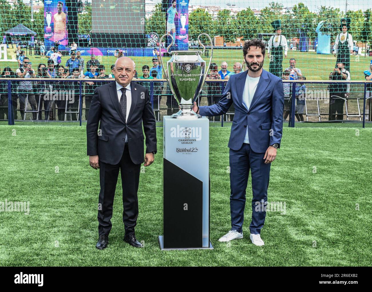 Istanbul, T¨¹rkiye. 8th June, 2023. Mehmet Buyukeksi(L), Turkish Football Federation president ...