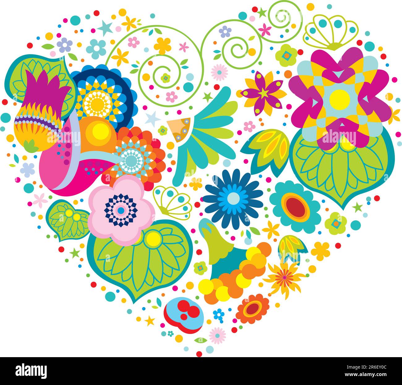 fashion floral heart pattern design Stock Vector Image & Art - Alamy