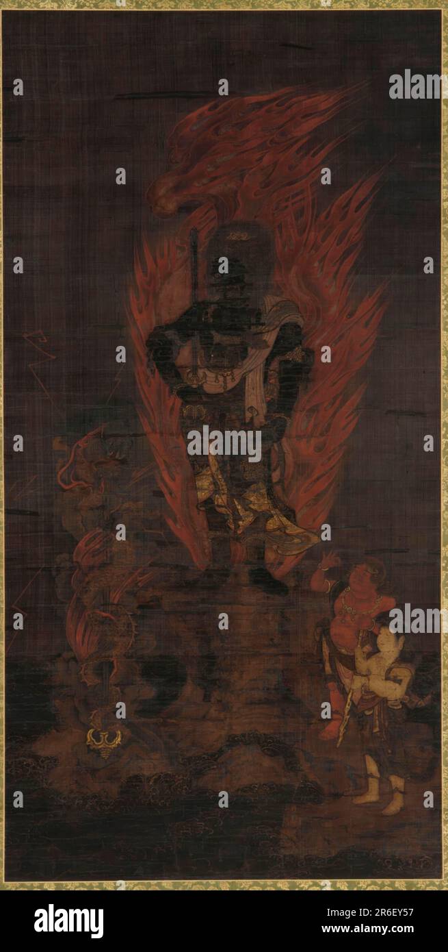 Fudo Myo 'o, with attendants Kongara and Seitaka. Origin: Japan. Date ...