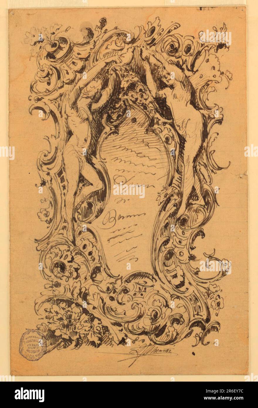 New Rococo style. Writing is indicated in the field. Eros and Psyche ...