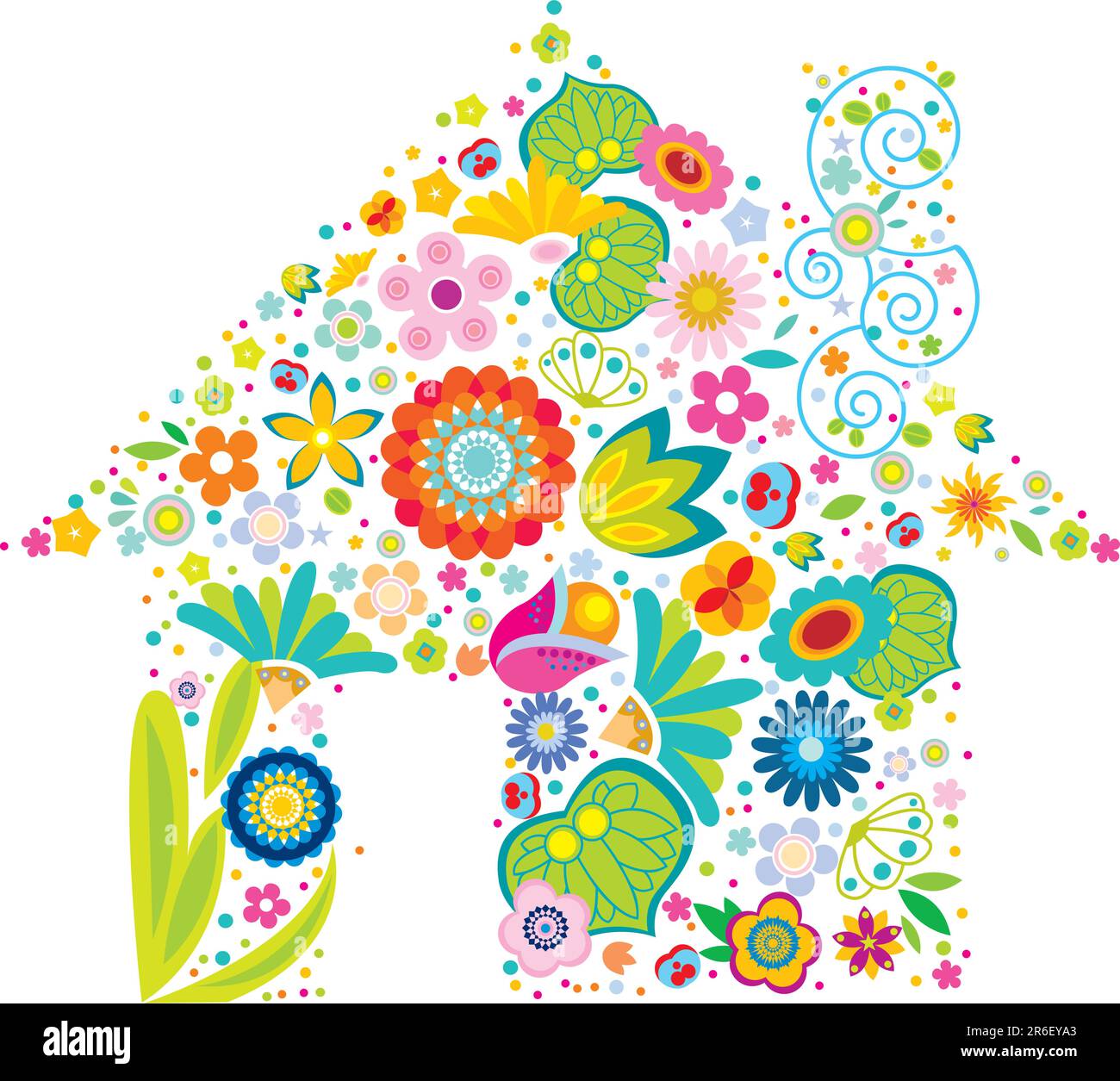 fashion floral house pattern design Stock Vector Image & Art - Alamy