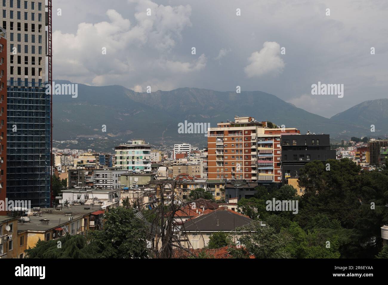 In the distance above the Tirana skyline Dajti (Albanian: Mali i Dajtit ...